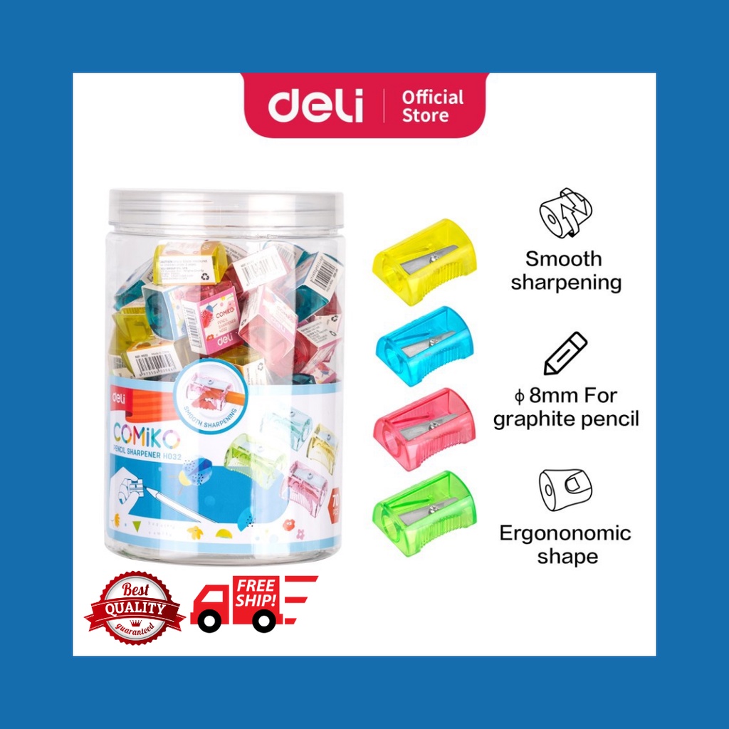 Jual PERUNCING PENSIL WARNA WARNI DELI EH034 (7pc) | Shopee Indonesia