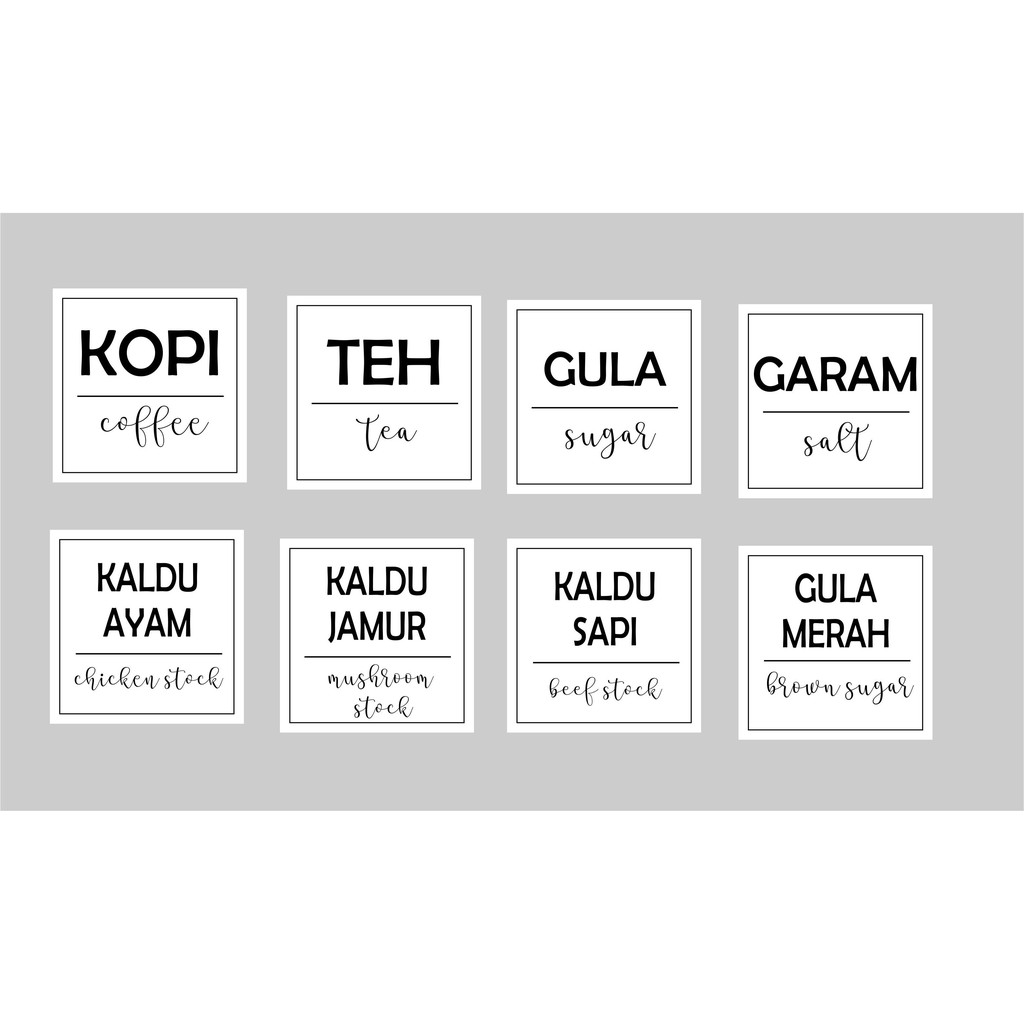 Jual Stiker Label Bumbu Dapur Minimalis Ukuran 6x6cm | Shopee Indonesia