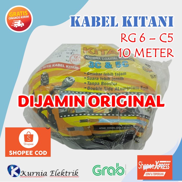 Jual KABEL ANTENNA TV COAXIAL 5C CABLE TV ANTENNA KABEL TV DIGITAL KITANI 10 METER | Shopee ...