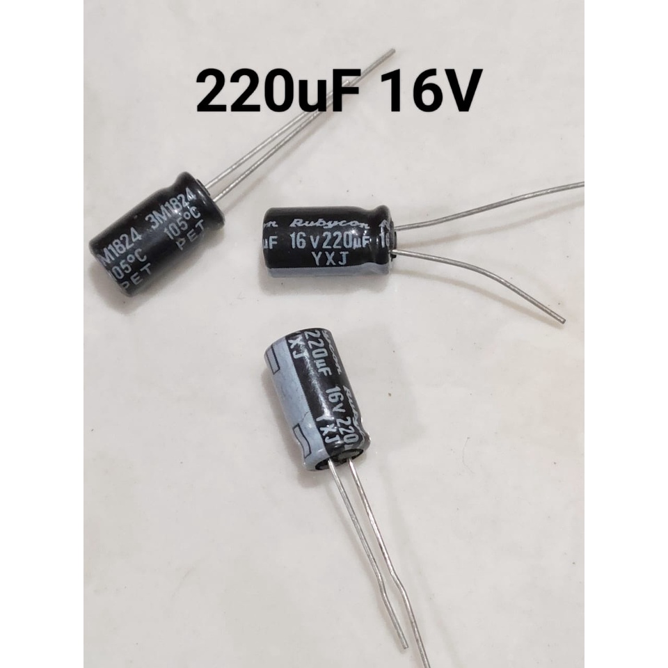 Jual Kapasitor Capacitor ELCO 220uf 16v / 220 uf 16 v / 220uf/16v Elko ...