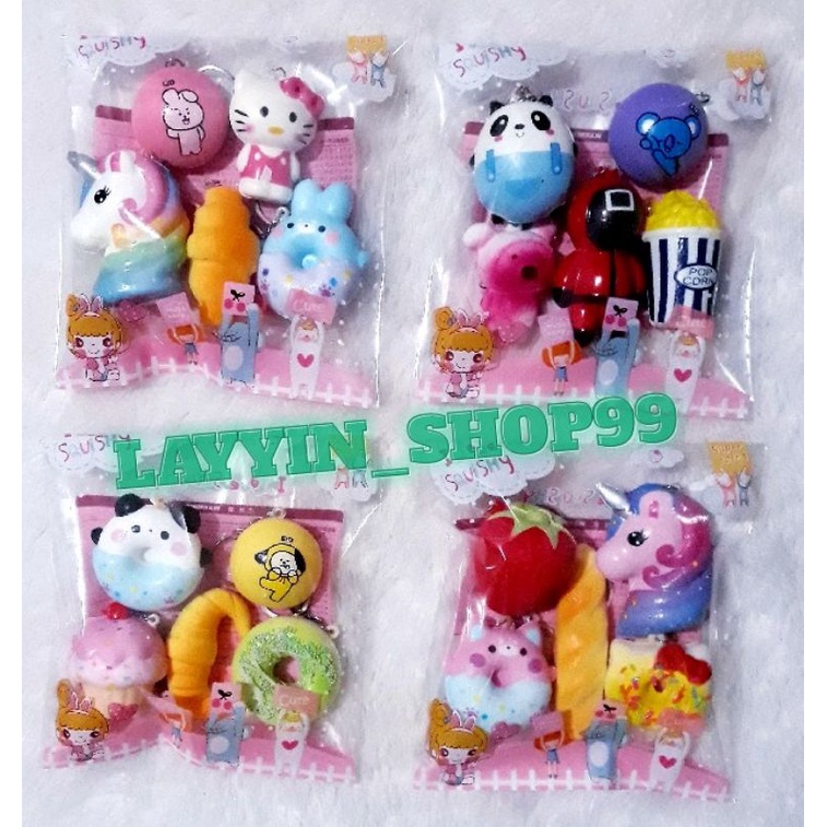 Jual Mainan Squishy Macam2 Varian Isi 5 Pcs dan 6 pcs Diskon. | Shopee ...