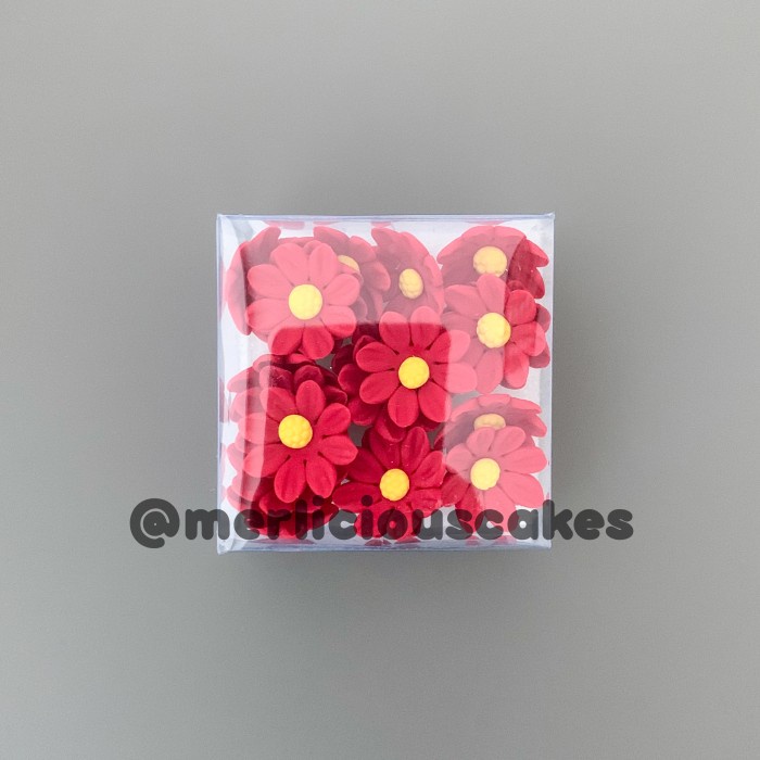 Jual Daisy 45 Merah Bunga Gumpaste Flower Cake Kue Topper | Shopee ...