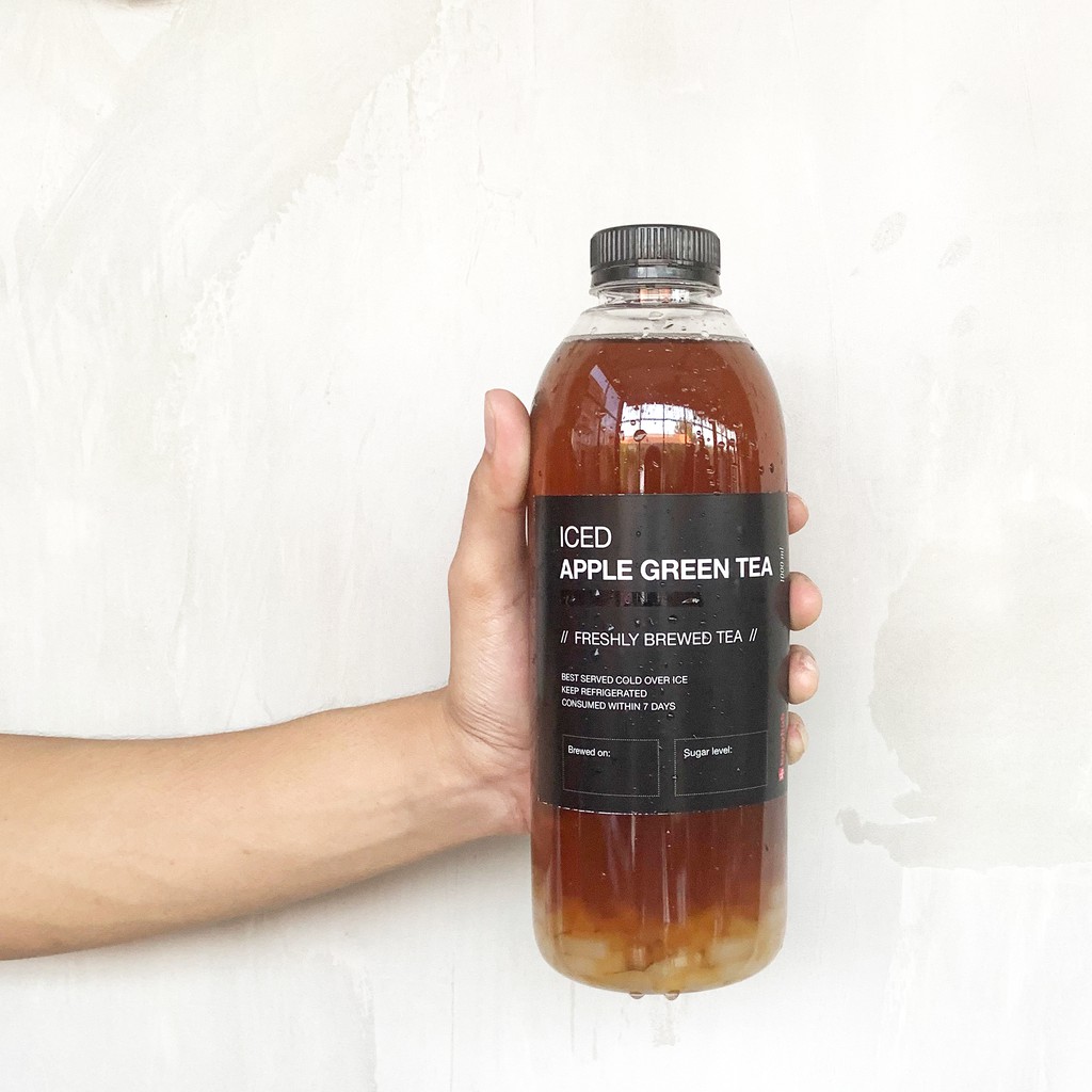 Jual Ice Apple Green Tea with Coconut Jelly 1Liter / Es Teh Apel 1 ...