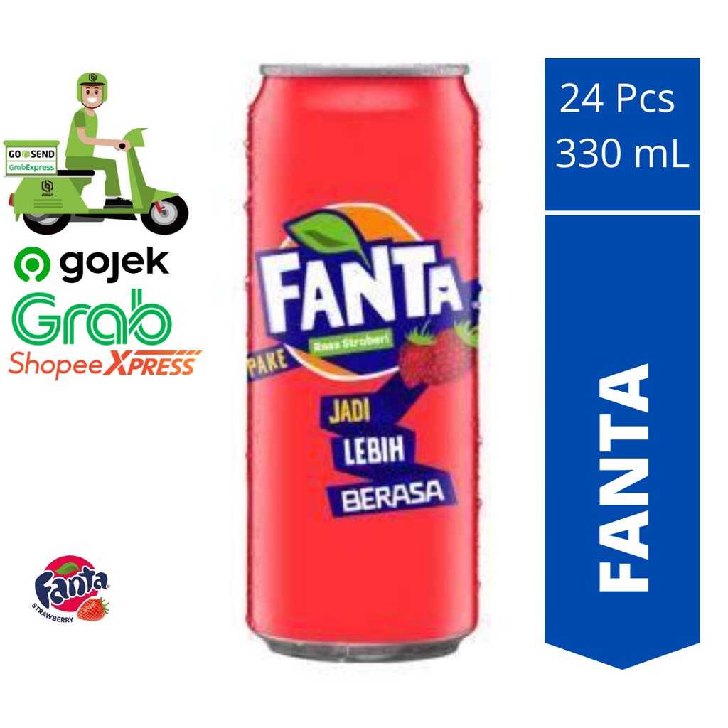 Jual Fanta Kaleng | Fanta Can Rasa Strawberry 250 ML 1 Karton Isi 24 Pcs | Shopee Indonesia