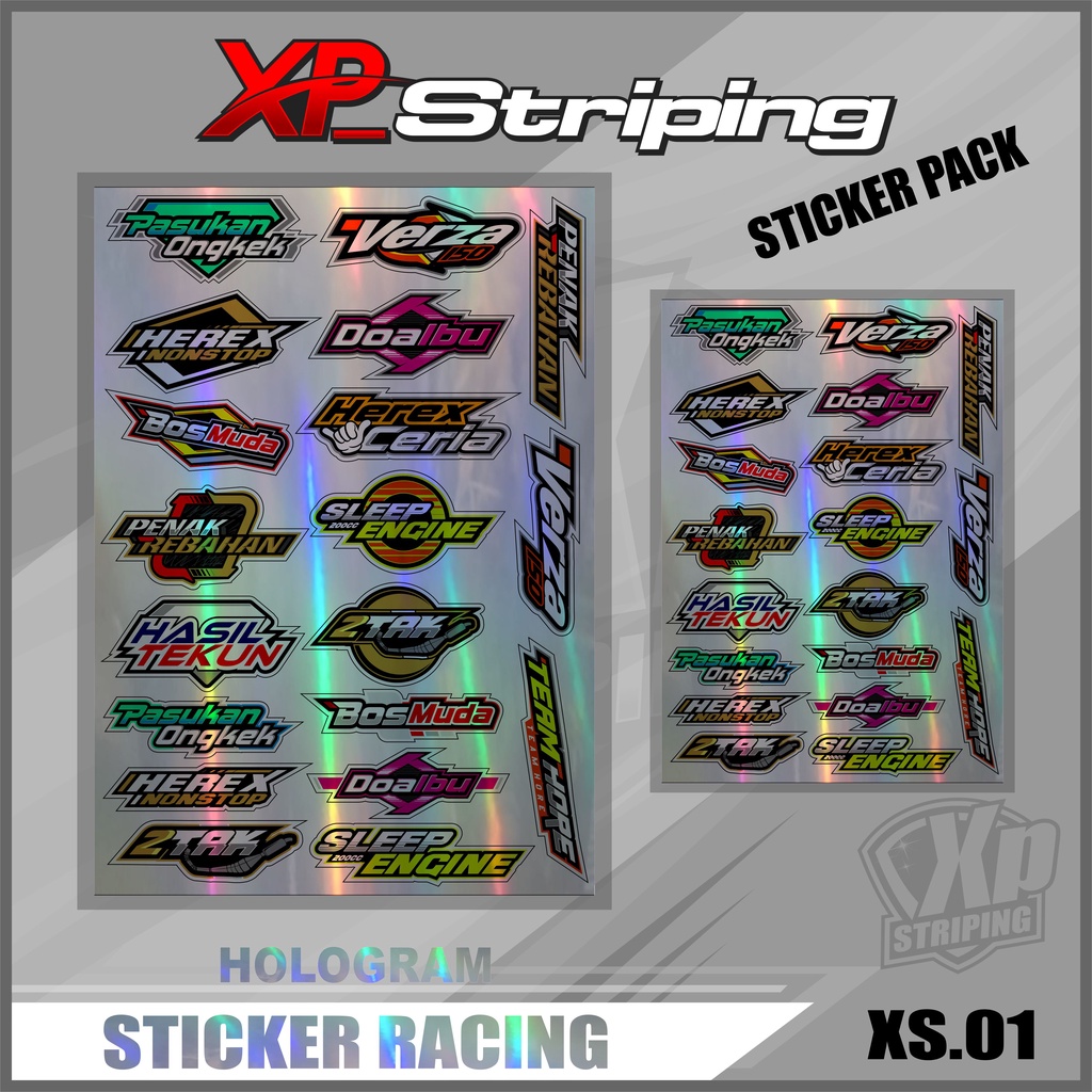 Jual Sticker Racing Sticker Herex Hologram Bisa Nyala Kalo Kena Cahaya ...
