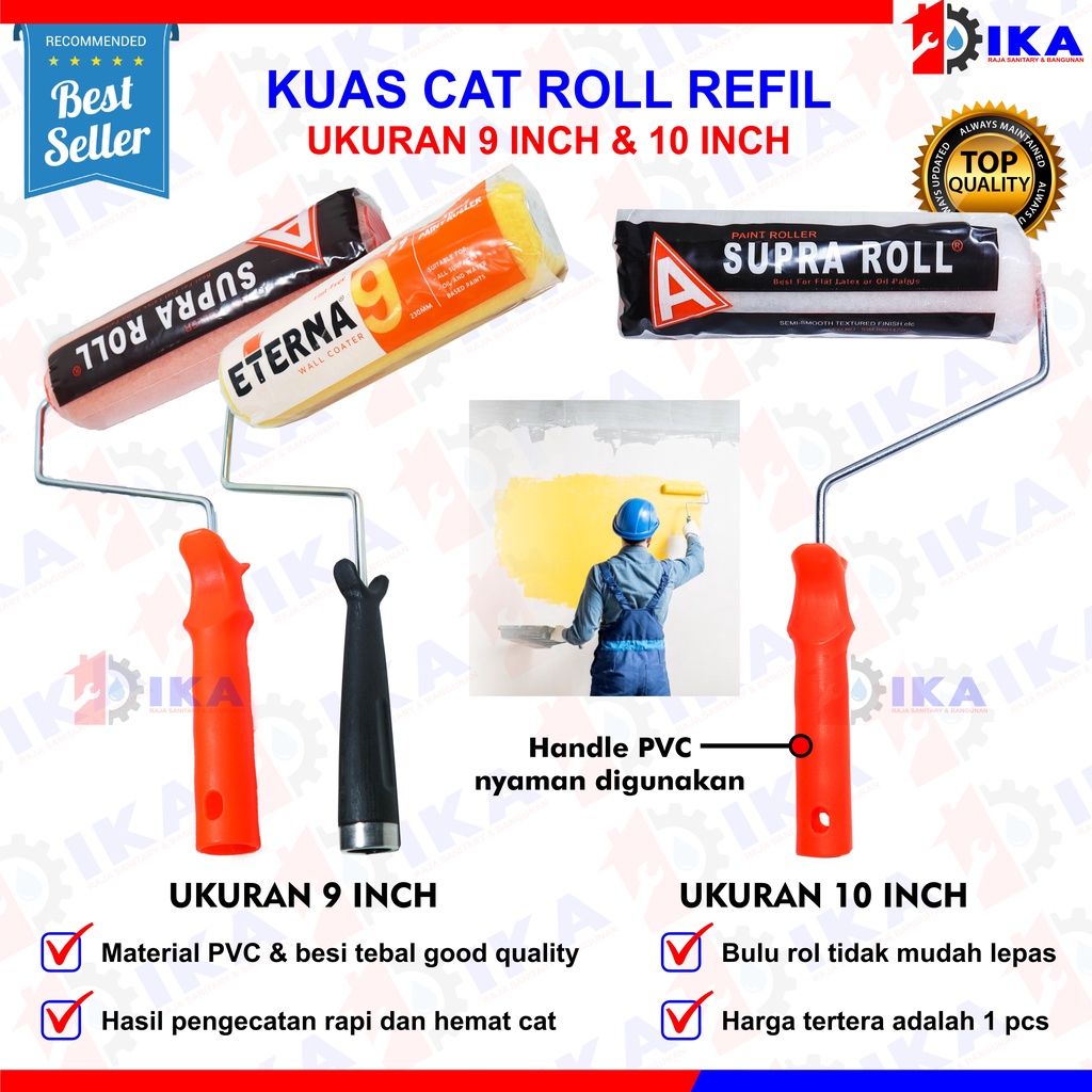 Jual KUAS ROLL CAT UNTUK NGECAT TEMBOK 9 INCH ROLLING BULU KUAS ROLL ...