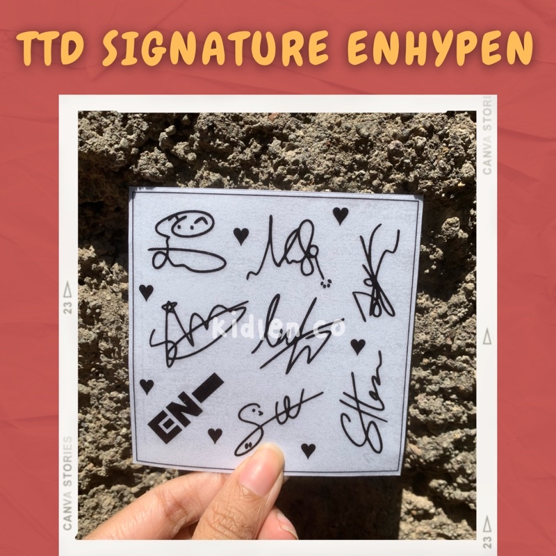 Jual set sticker signature enhypen member ♡ stiker ttd transparan no ...