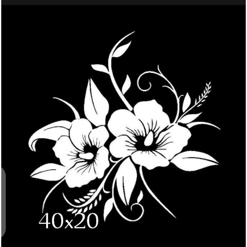Jual stiker cutting batik keren stiker mobil Stiker Gambar bunga kaca ...