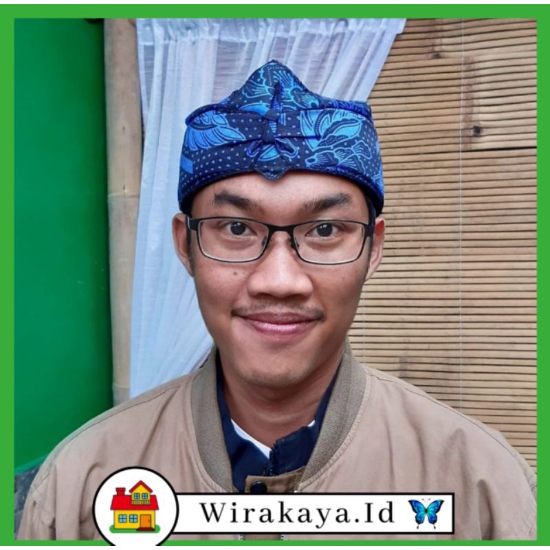 Jual Iket Ikat Kepala Tradisional Sunda Totopong Blangkon motif Batik Baduy Biru - All Size ...