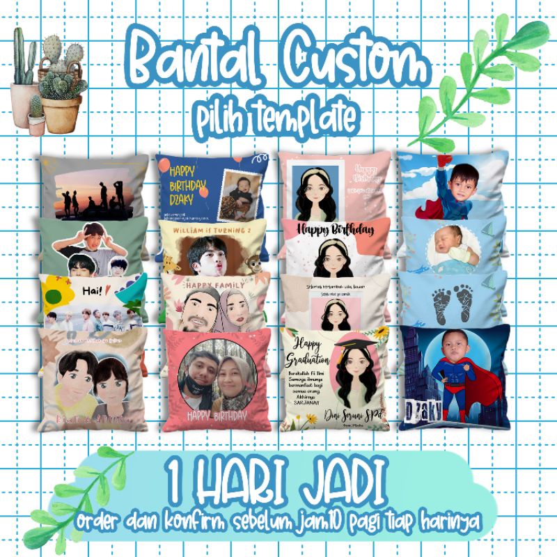 Jual BANTAL CUSTOM (FREE DESAIN TEMPLATE sesuai pilihan) | Shopee Indonesia
