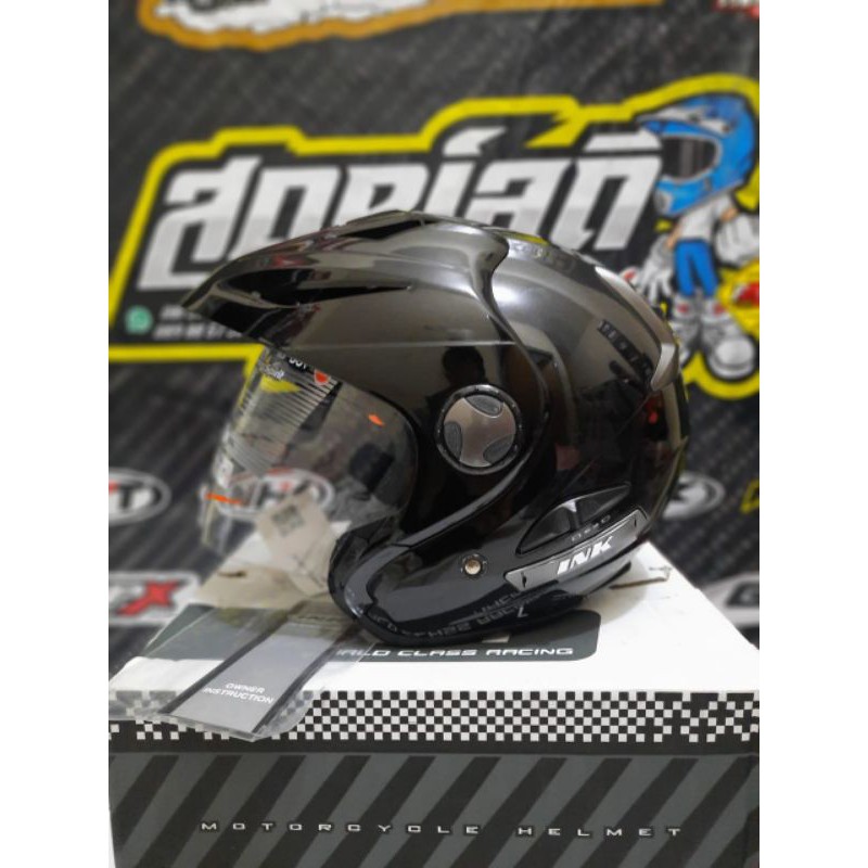Jual HELM INK FLASH ORI BLACK METALIK DOUBLE VISOR HELM TOURING DOBEL ...