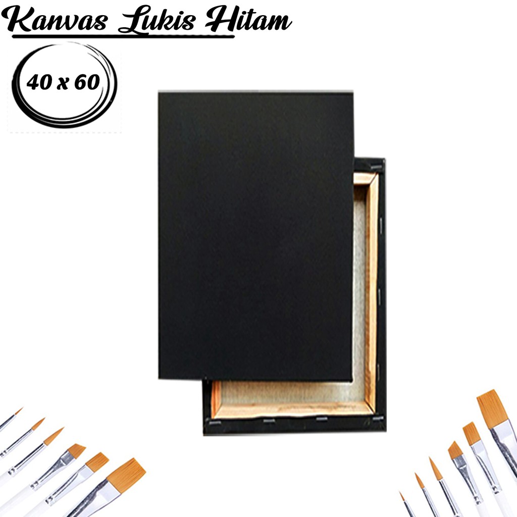 Jual Kanvas Lukis Hitam 40 X 60 Stretched Canvas Medium Texture ...