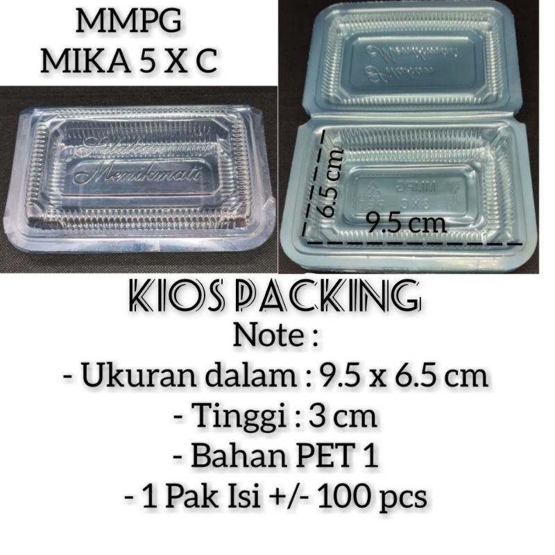 Jual Mika Plastik MMPG 5X | 5XC @100pcs | Mika Kue Makanan Ukuran 5X ...