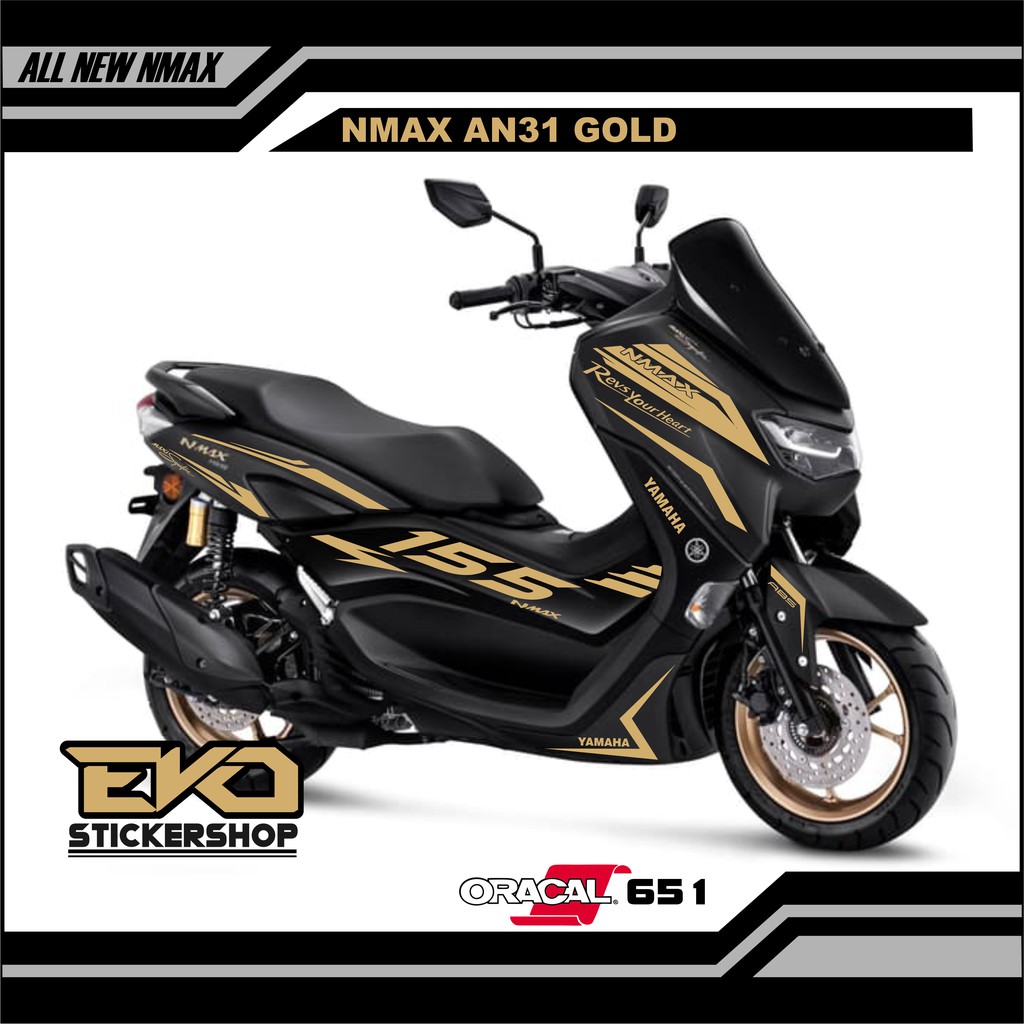 Jual STIKER ALL NEW NMAX HITAM CUTTING STICKER GOLD AN31 | Shopee Indonesia