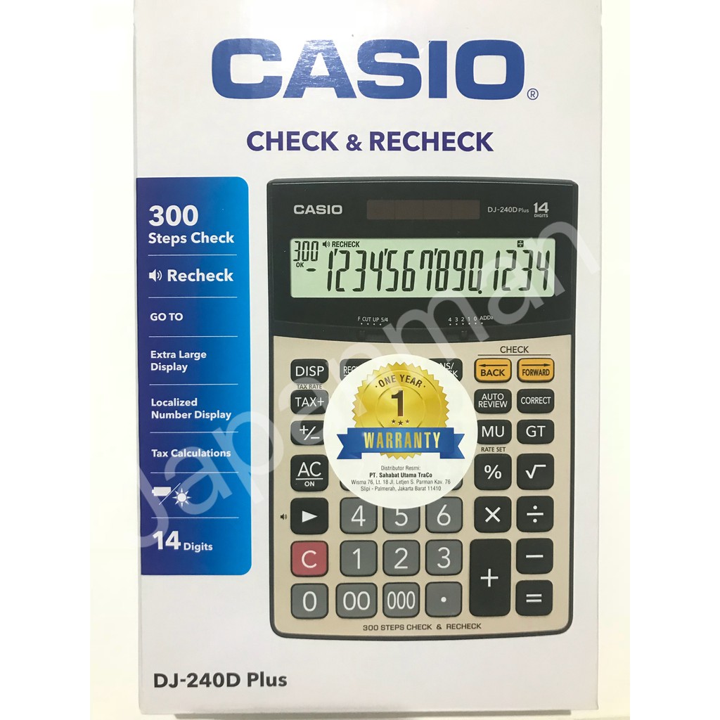 Jual Casio Kalkulator Meja DJ-240 D Plus Desktop Calculator | Shopee ...