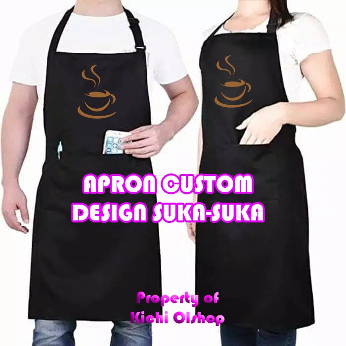 Jual APRON CUSTOM DESIGN SUKA SUKA AMERICAN DRILL APRON BARISTA ...