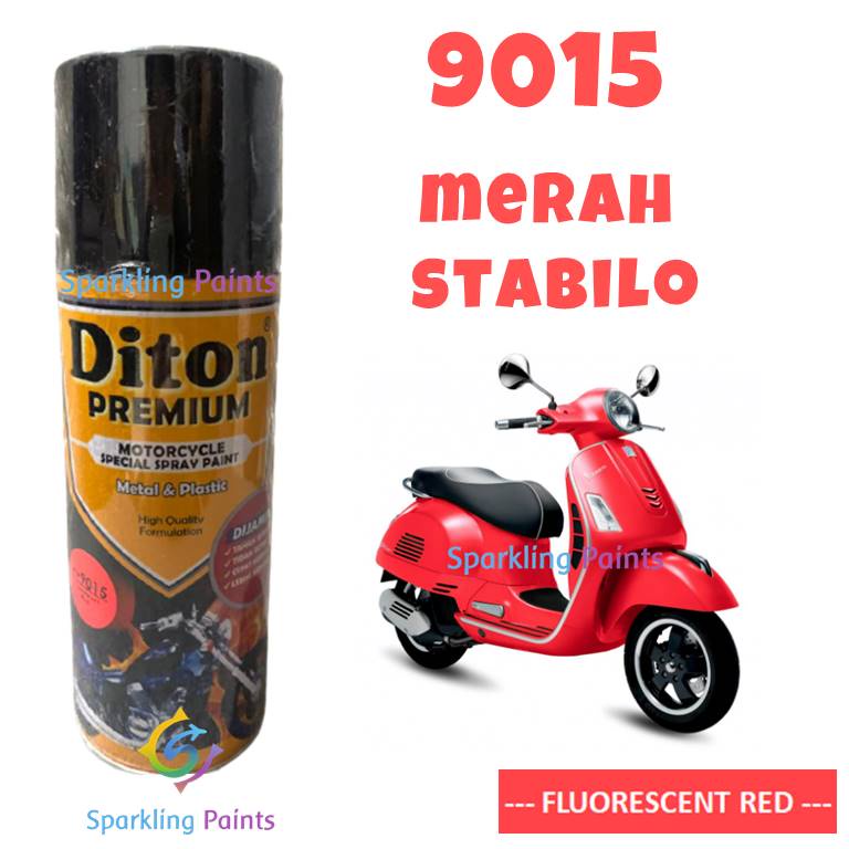 Jual Pilox Diton Premium Fluorescent Red 9015 400ml Merah Stabilo Cat ...