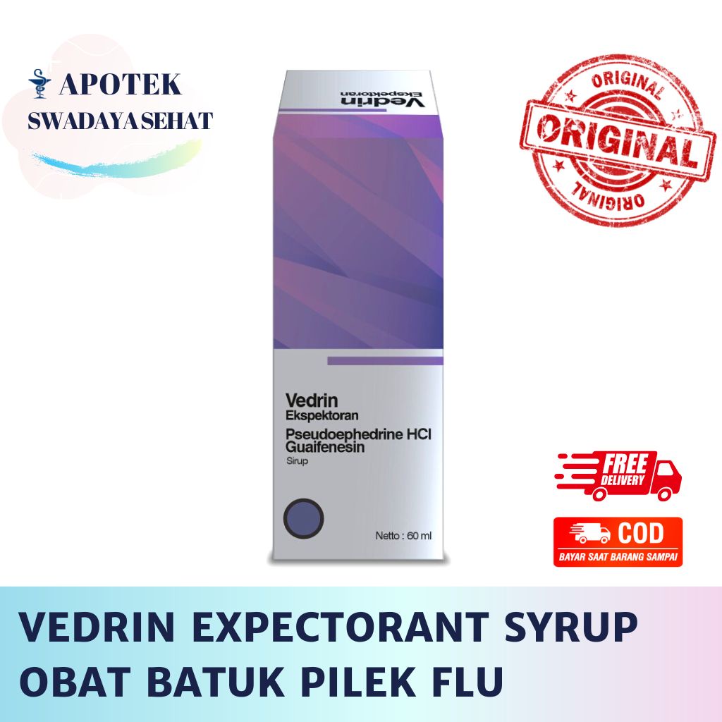 Jual VEDRIN EXPECTORANT SYRUP 60 ML Sirup Obat Batuk PIlek Flu Neo ...