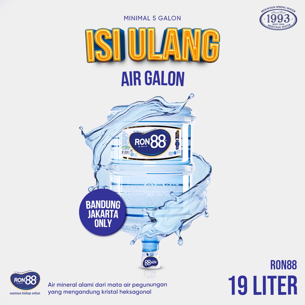 Jual Isi Ulang Air Galon Ron88 19 Liter | Shopee Indonesia