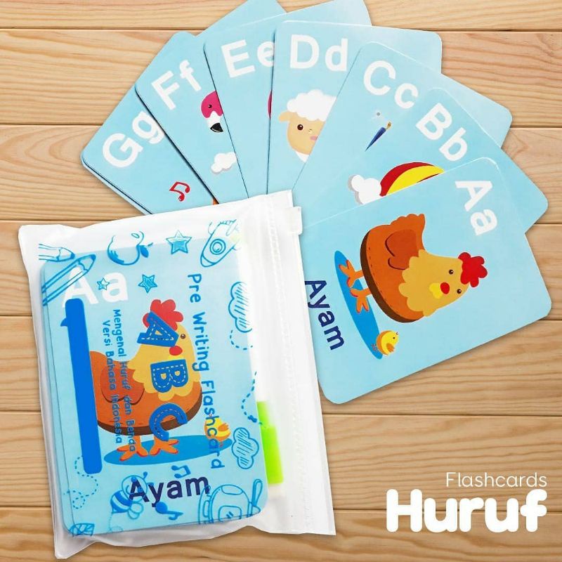 Jual flash card huruf abjad dari cute kids kartunya bisa digunakan ...