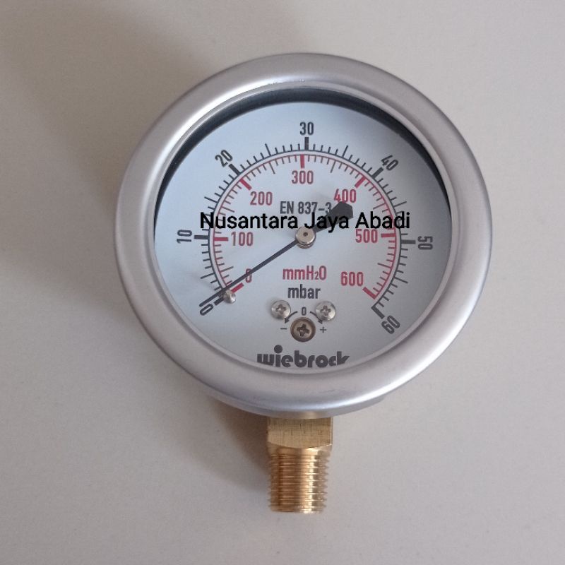 Jual Low Pressure Gauge Stainless 2 1/2 " inchi 60 Mbar 600 mmH2O | Shopee Indonesia