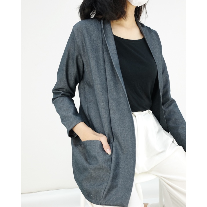 Jual IMMI - Hailey denim cardigan / outer basic wanita jeans IMMI (403 ...