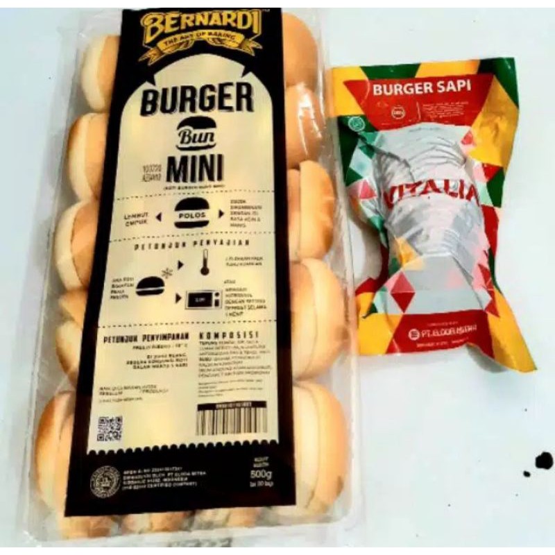 Jual Paket Roti Burger mini + Vitalia Ham mini - amira frozen food ...