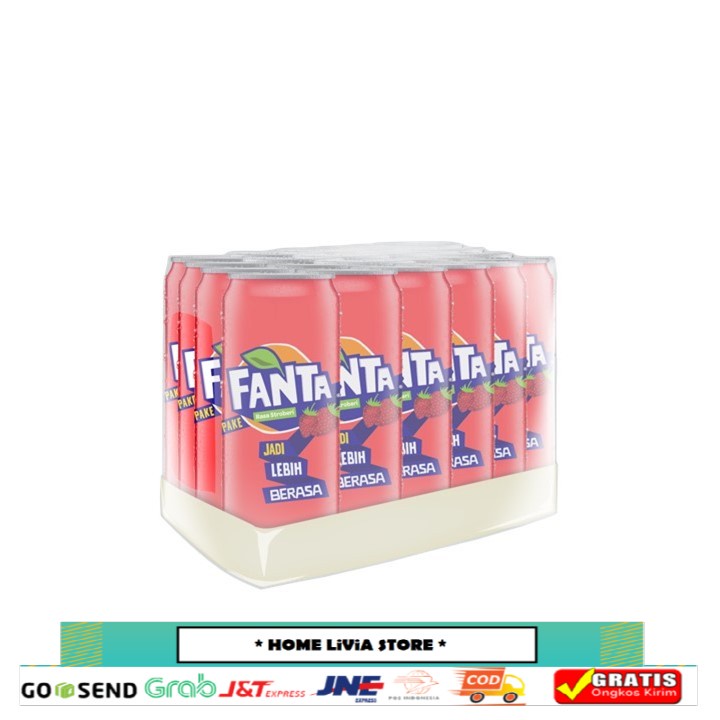 Jual Fanta Strawberry Sleek Can 330 ml x 24 (1 Case) | Shopee Indonesia