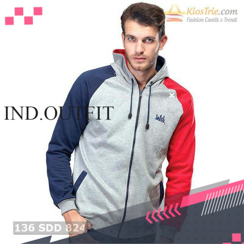 Jual PROMO JAKET RAGLAN INTEL KOMBINASI ABU MERAH NAVY/ALL SIZE JOMBO/BIG SIZE XL XXL XXXL XXXXL ...