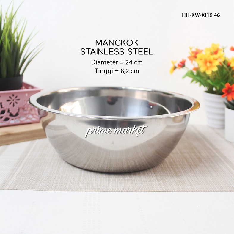 Jual Baskom Stainless Steel 24 cm Baskom Cuci Sayur Baskom Serbaguna ...