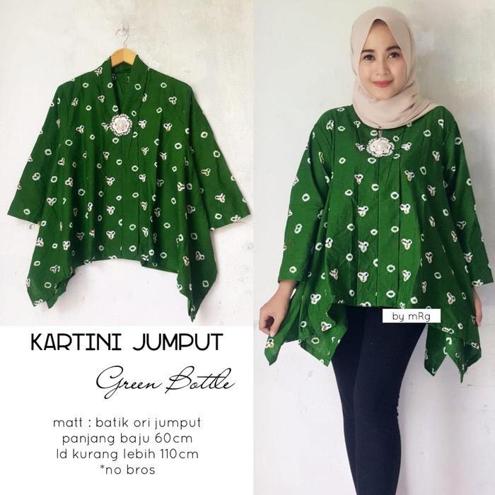 Jual PREMIUM Super Jumbo XXXL Jumputan Green Bottle Kartini Jumput ...