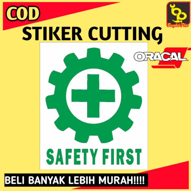 Jual Stiker Cutting Sticker Logo K3 Safety First Helm | Shopee Indonesia