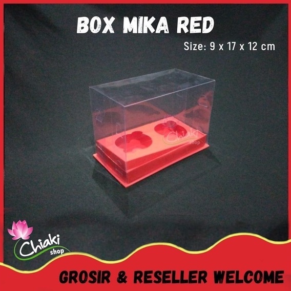 Jual Box Mika Isi 2 Cupcake Tinggi 12cm Alas Merah | Shopee Indonesia