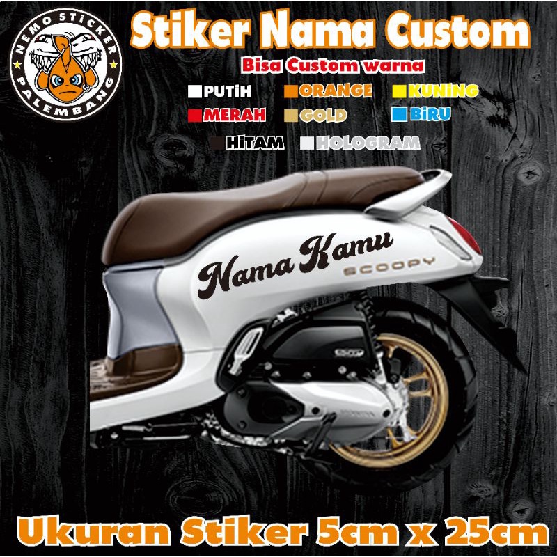 Jual stiker cutting custom nama untuk body motor (bisa cod) | Shopee ...