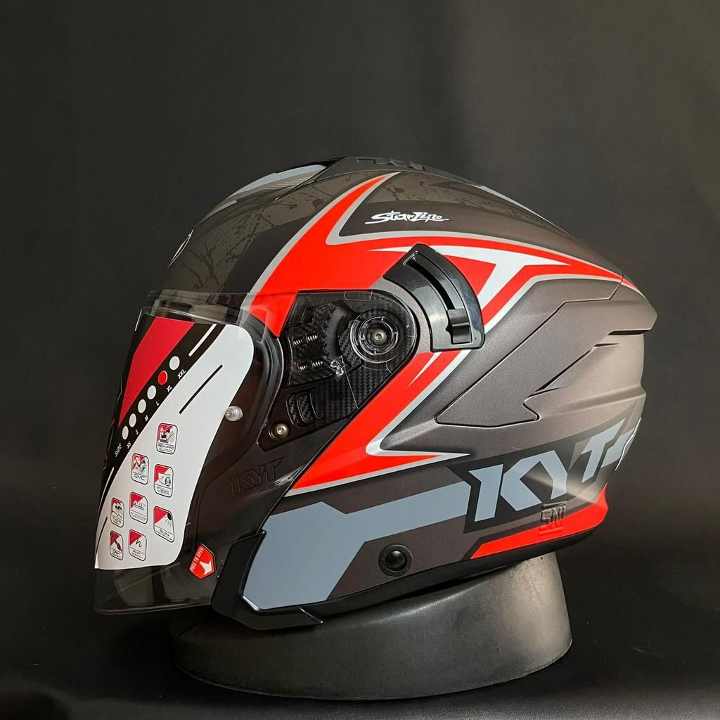 Jual HELM KYT NFJ ATITUDE BLACK RED DOFF HALFACE KYT NFJ | Shopee Indonesia