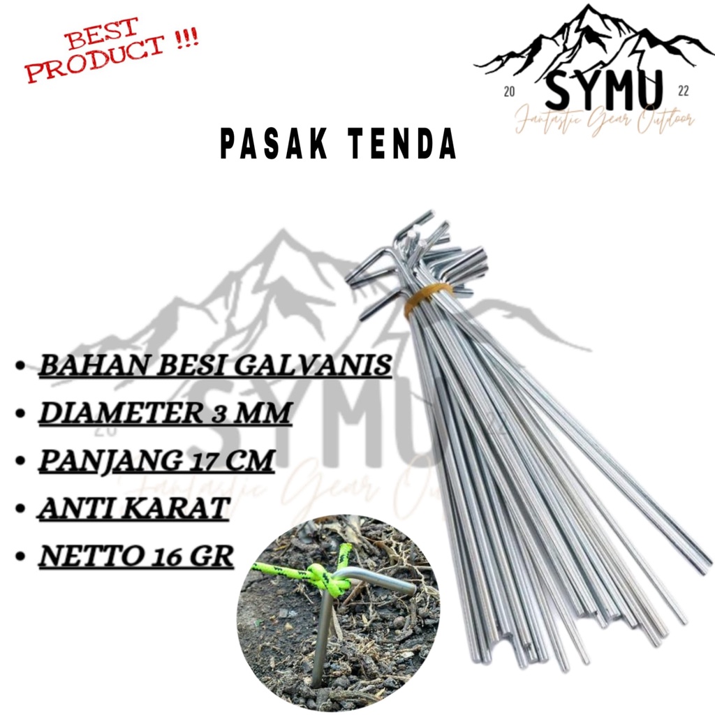 Jual Pasak Tenda Camping Besi Galvanis 3 mm Anti Karat Kuat Pasak ...