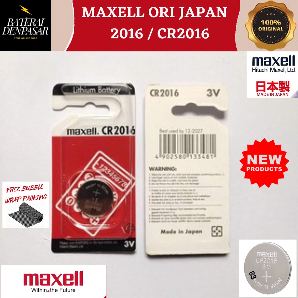 Jual ORIGINAL BATERAI BATTERY 2016 CR2016 ECR2016 Maxell Japan Single ...