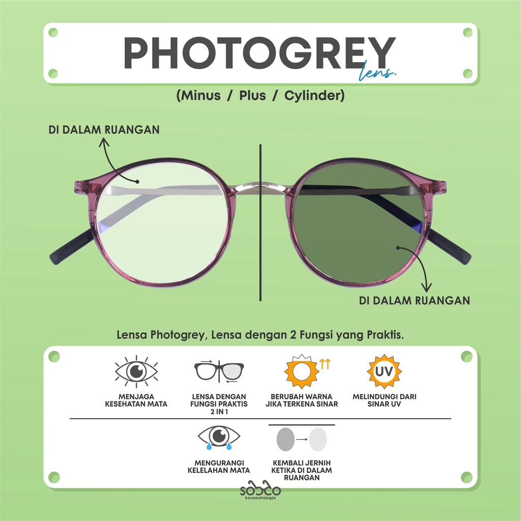 Jual Lensa Photocromic Lensa Bisa Berubah Gelap Ukuran netral sampai ...