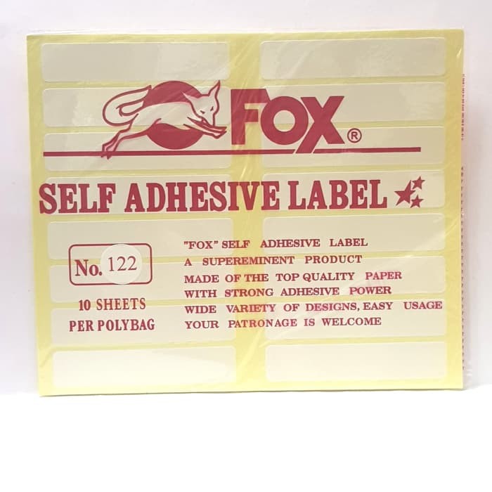 Jual Label Fox Ukuran 113 Sampai 126 / Label Undangan / Sticker Nama ...