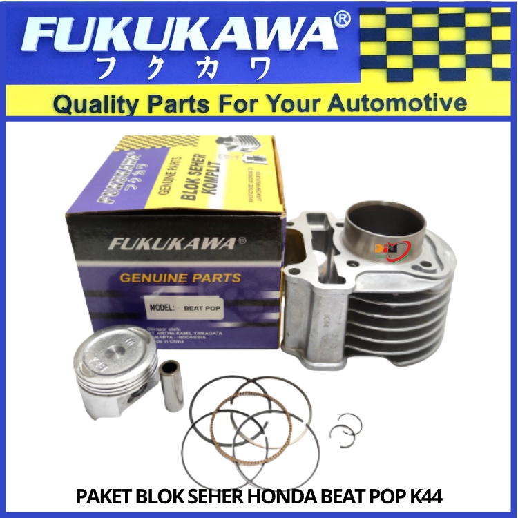 Jual Paket Blok Seher Komplit Beat Pop Beat Street kode k44 Plus Piston Kit Original Fukukawa ...