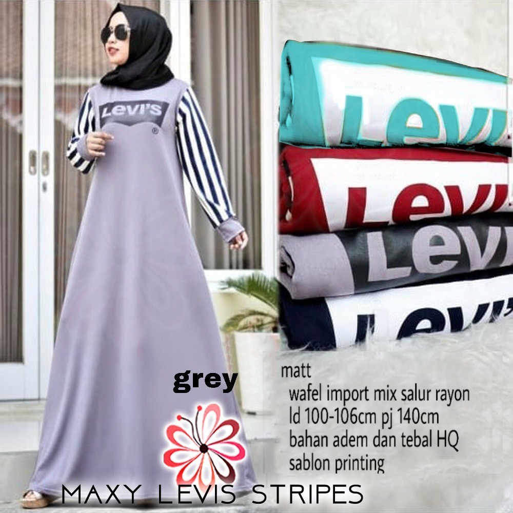 Jual FASHION MUSLIM WANITA LEVI STRIPE MAXY KEKINIAN HGO | Shopee Indonesia