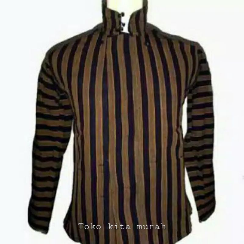 Jual Baju Adat Jawa Surjan Lurik - Baju Jawa Pria - Baju lurik Jawa Pria - Baju Beskap Jawa ...