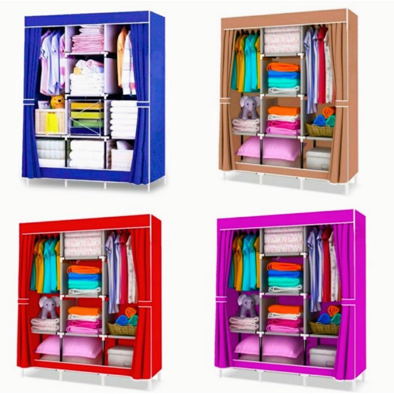 Jual LEMARI PAKAIAN PORTABLE JUMBO || LEMARI 3 SEKAT || LEMARI 2 SEKAT ...