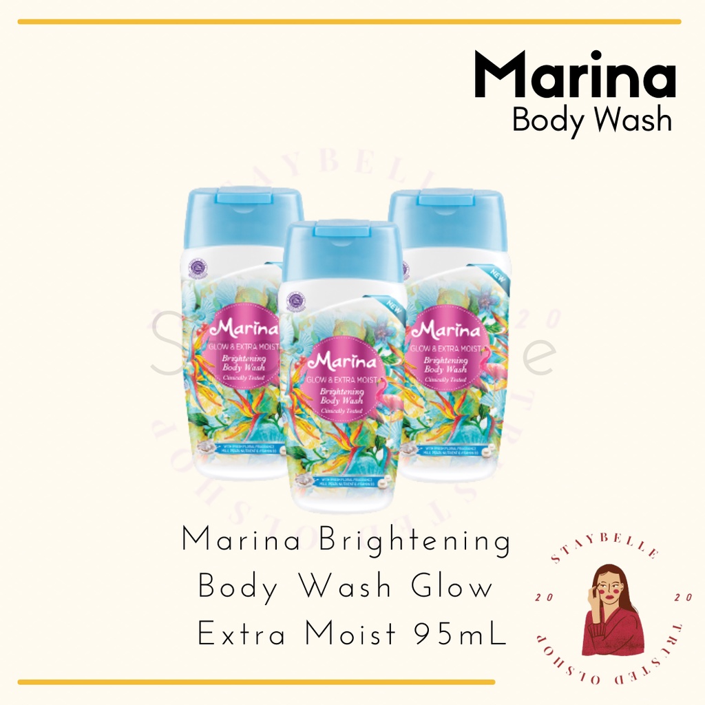 Jual Marina Brightening Body Wash Glow Extra Moist 95mL | Shopee Indonesia