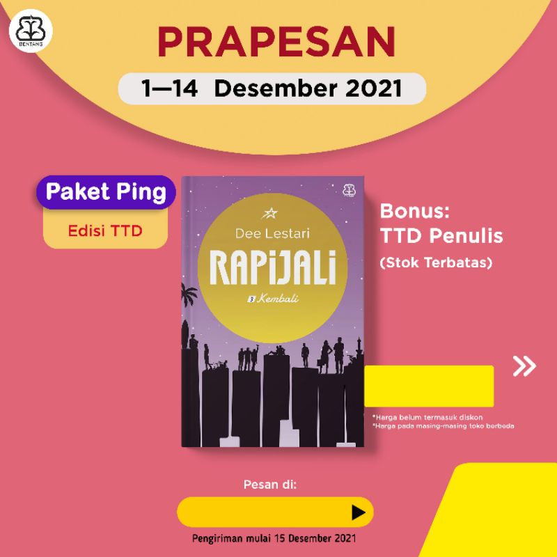 Jual (PAKET PING) (READY) Rapijali 3 - Dee Lestari (Edisi TTD) | Shopee ...