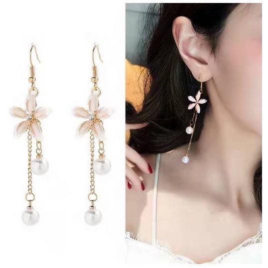 Jual Anting Gantung Panjang Desain Bunga Hias Rumbai Gaya Elegan untuk ...