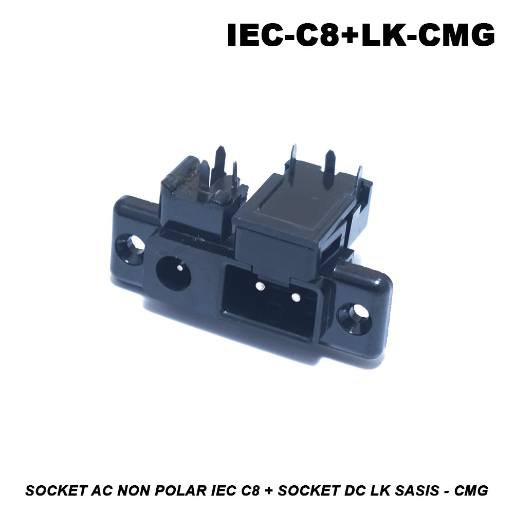 Jual Socket AC Non Polar IEC C8 + Socket DC LK Sasis - SCS-042 - CMG | Shopee Indonesia