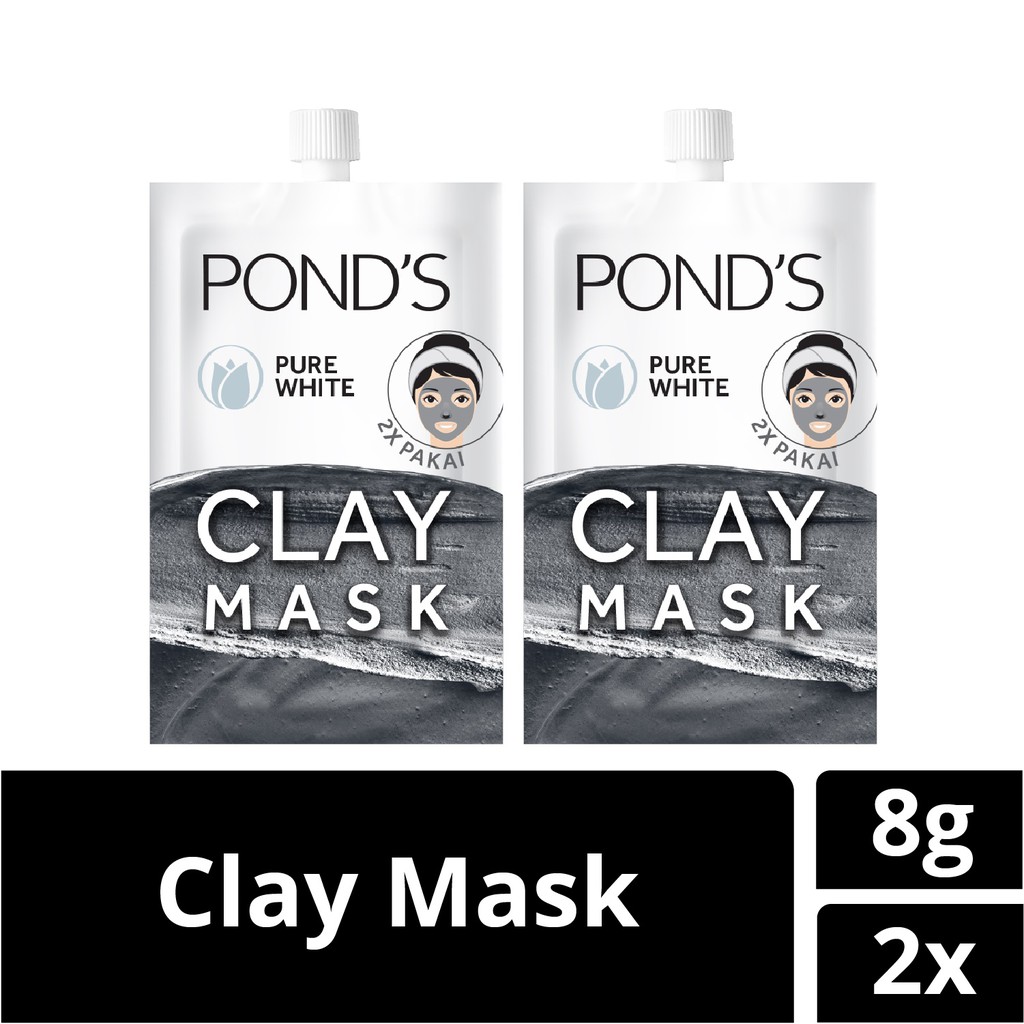 Jual Pond'S Pure White Clay Mask 8 Gram Twin Pack | Shopee Indonesia