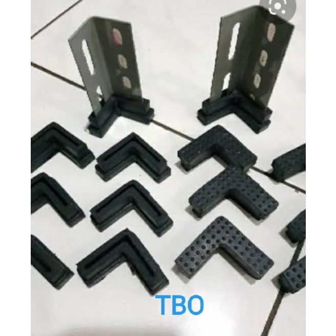 Jual 4 pcs, Alas Kaki Karet Tapak Siku Lubang, Karet Rak Besi Siku ...