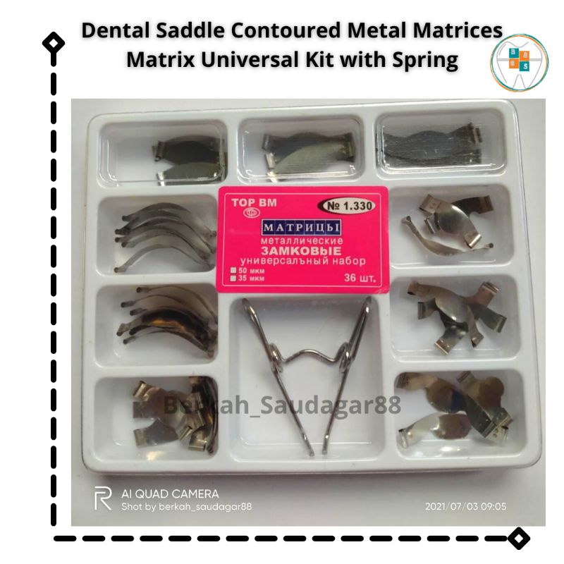 Jual Dental Saddle Contoured Metal Matrices Matrix Universal Kit with ...